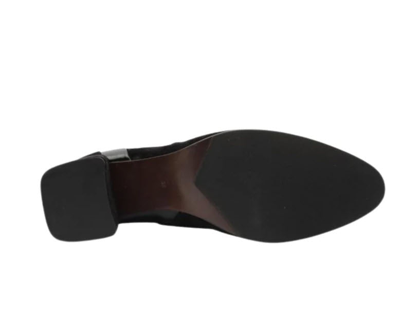 The Suede & Leather Back Zip Bootie in Black – Shoes 'N' More